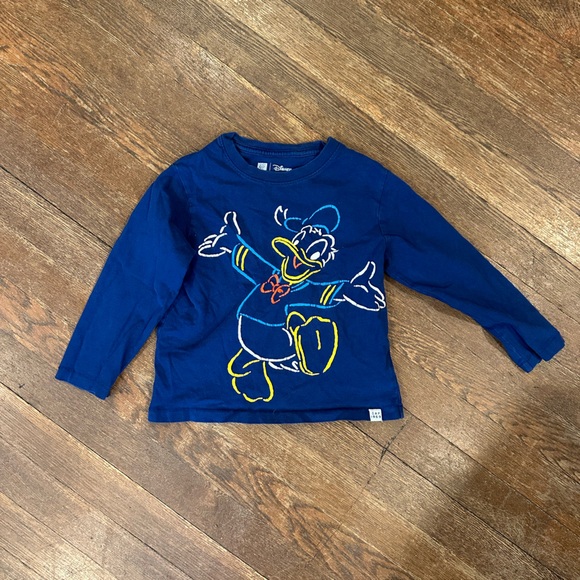 Disney | Shirts & Tops | Disney Navy Blue Donald Duck Long Sleeve Tee ...